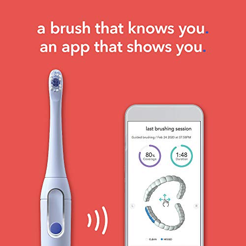 hum by Colgate Smart Battery Toothbrush Kit, Sonic Toothbrush Handle with 2 Refill Heads and Travel Case, Blue, Amazon exclusive