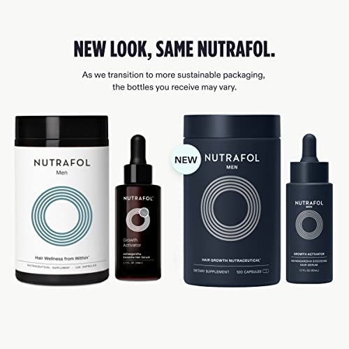 Nutrafol Men's Hair Growth Supplement & Growth Activator Duo | Clinically Proven for Visibly Thicker & Stronger Hair | Dermatologist Recommended | 1 Month Supply