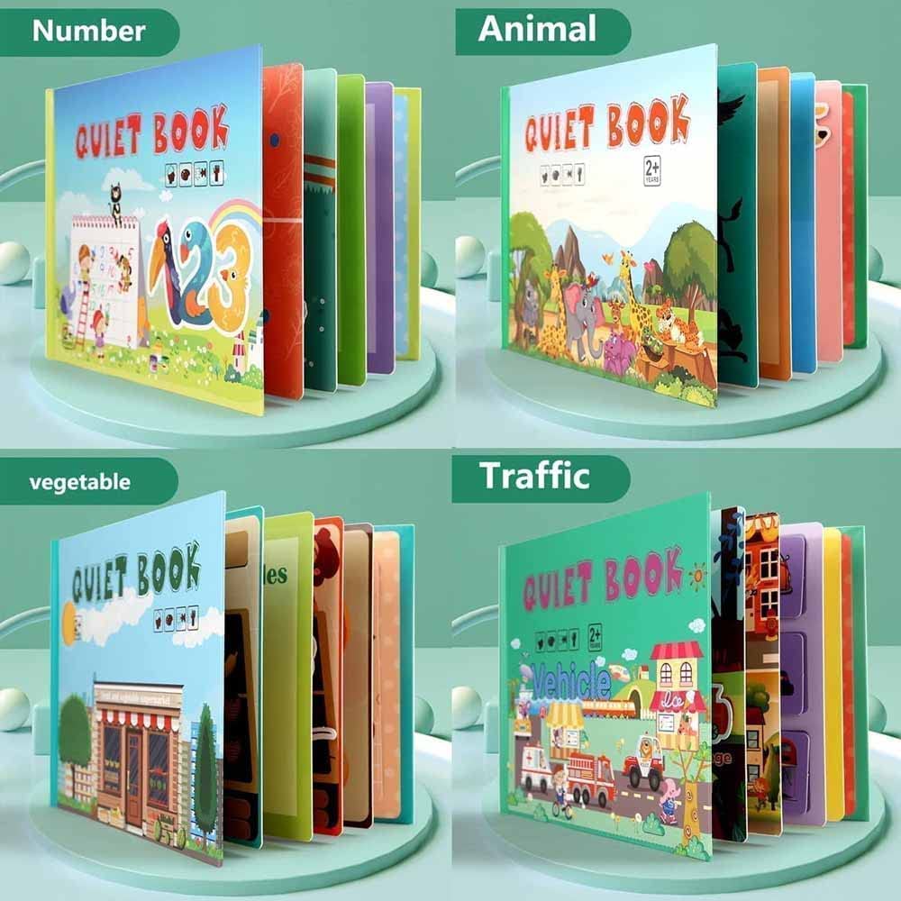 cykapu 4 Pack Preschool Learning Quiet Book for Toddlers, Montessori Activity Toys Busy Book, Educational Learning Toy for Toddlers 3-6, Travel Toy Gifts for Boys Girls