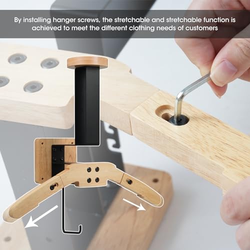 Helmet Holder, Aumotop Motorcycle Helmet Holder Wall Mount with Hook and Wooden Hanger, Multipurpose Tactical Gear Wall Mount Display Stand for Motorcycle Football Cycling Skiing Tactical Gear