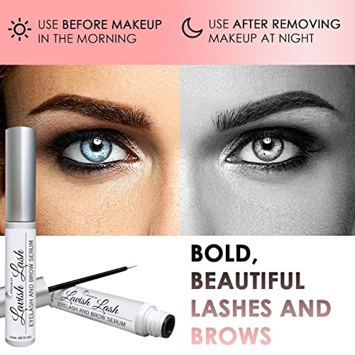 Pronexa Hairgenics Lavish Lash (3ml, 3 Month Supply) – Eyelash Growth Enhancer & Brow Serum with Natural Growth Peptides for Long, Thick Lashes and Eyebrows! Dermatologist Certified & Hypoallergenic.