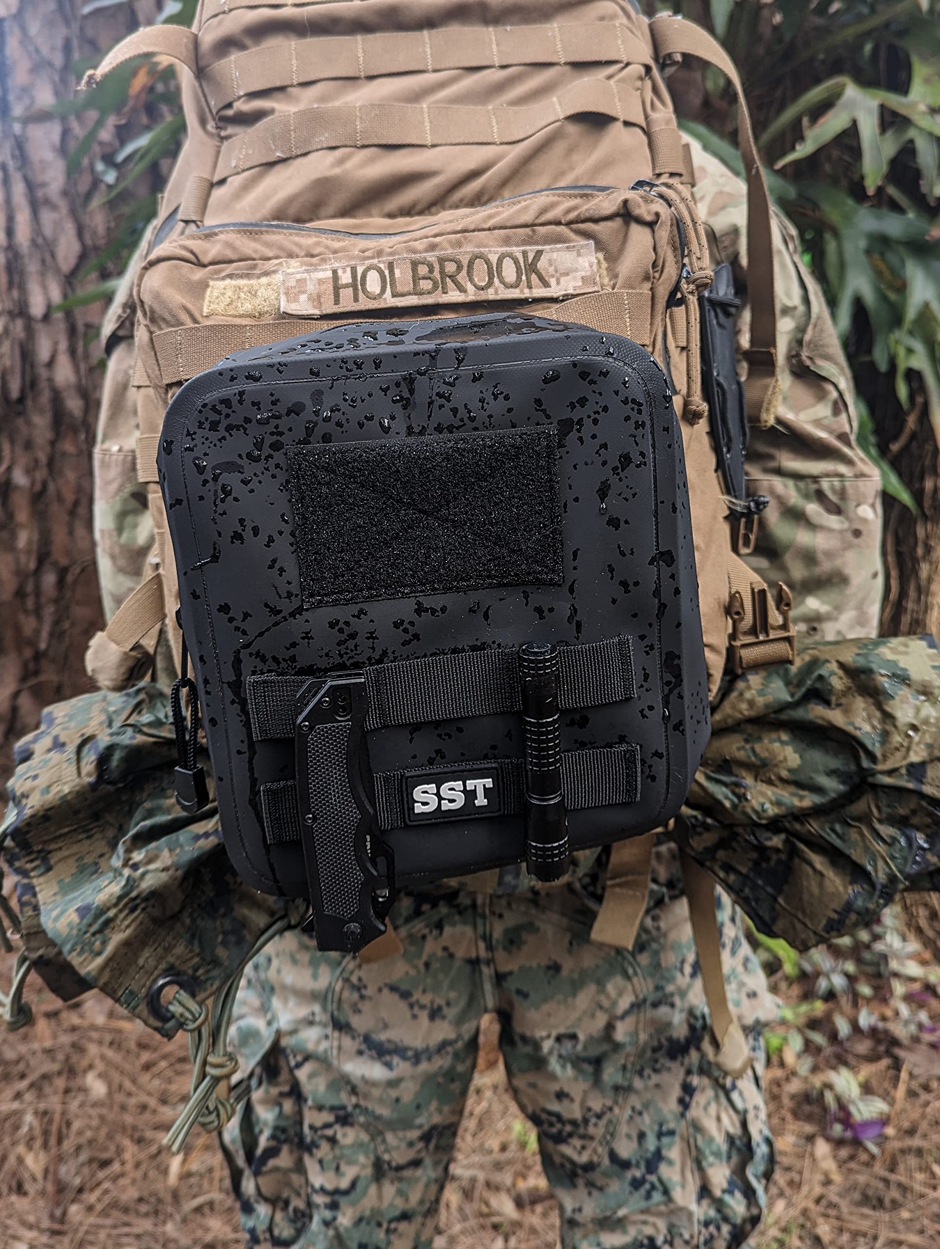 SealBags Large Water Resistant Tactical MOLLE Pouch for Hiking, Tools and Camping Gear. Durable Thermoplastic Design and Molle Compatible with Backpacks, Tactical Belts, Waist Bags and More