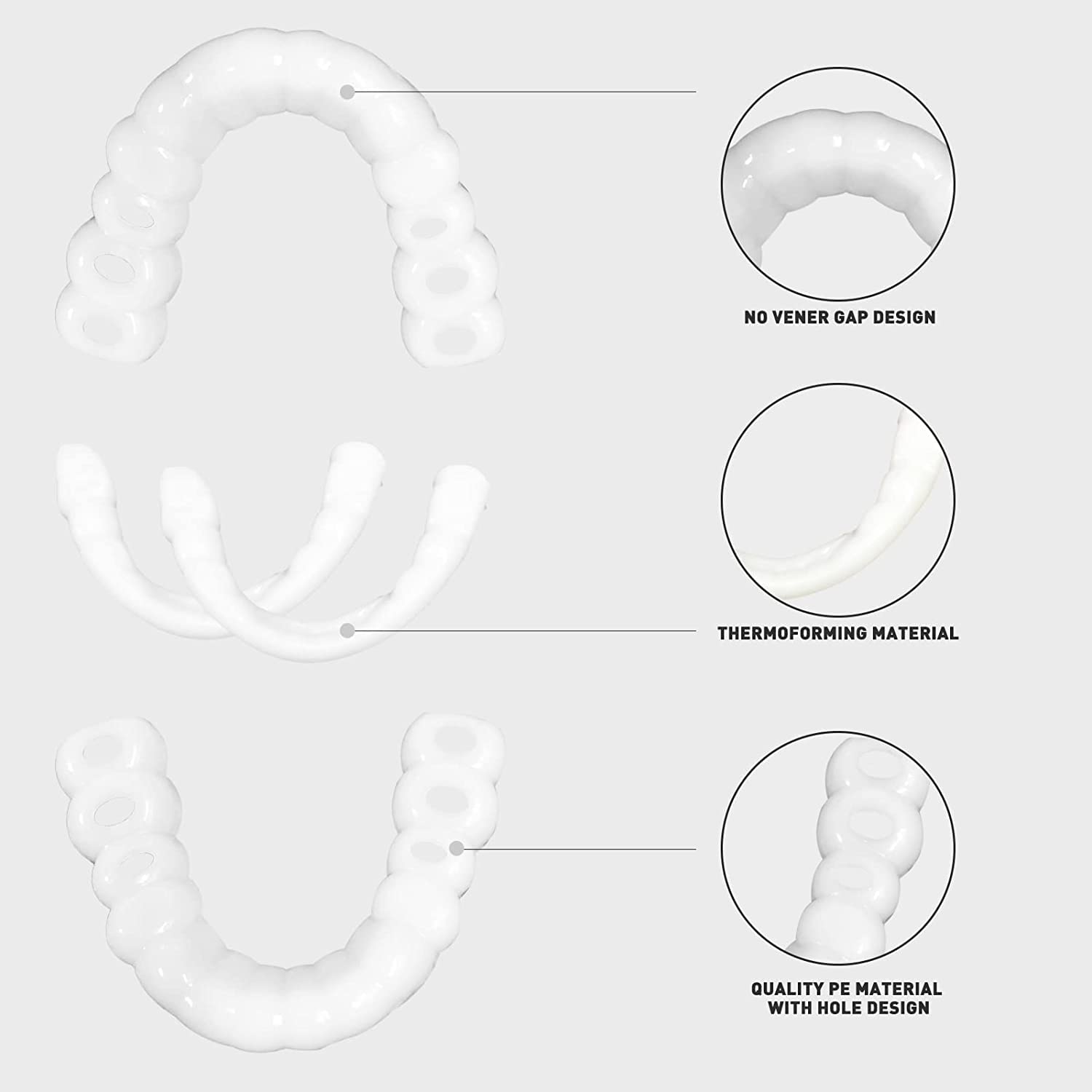 Tooth Repair, Cover The Imperfect Teeth,Fix Your Smile at Home Within Minutes!,Upper and Lower Whitening Teeth Sets2pcs