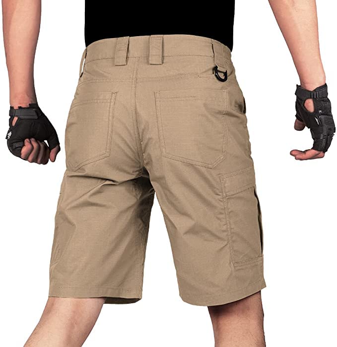 FREE SOLDIER Men's Water Resistant Tactical Hiking Shorts Relaxed Fit Work Cargo Shorts(Classic Brown 30W x 11L)
