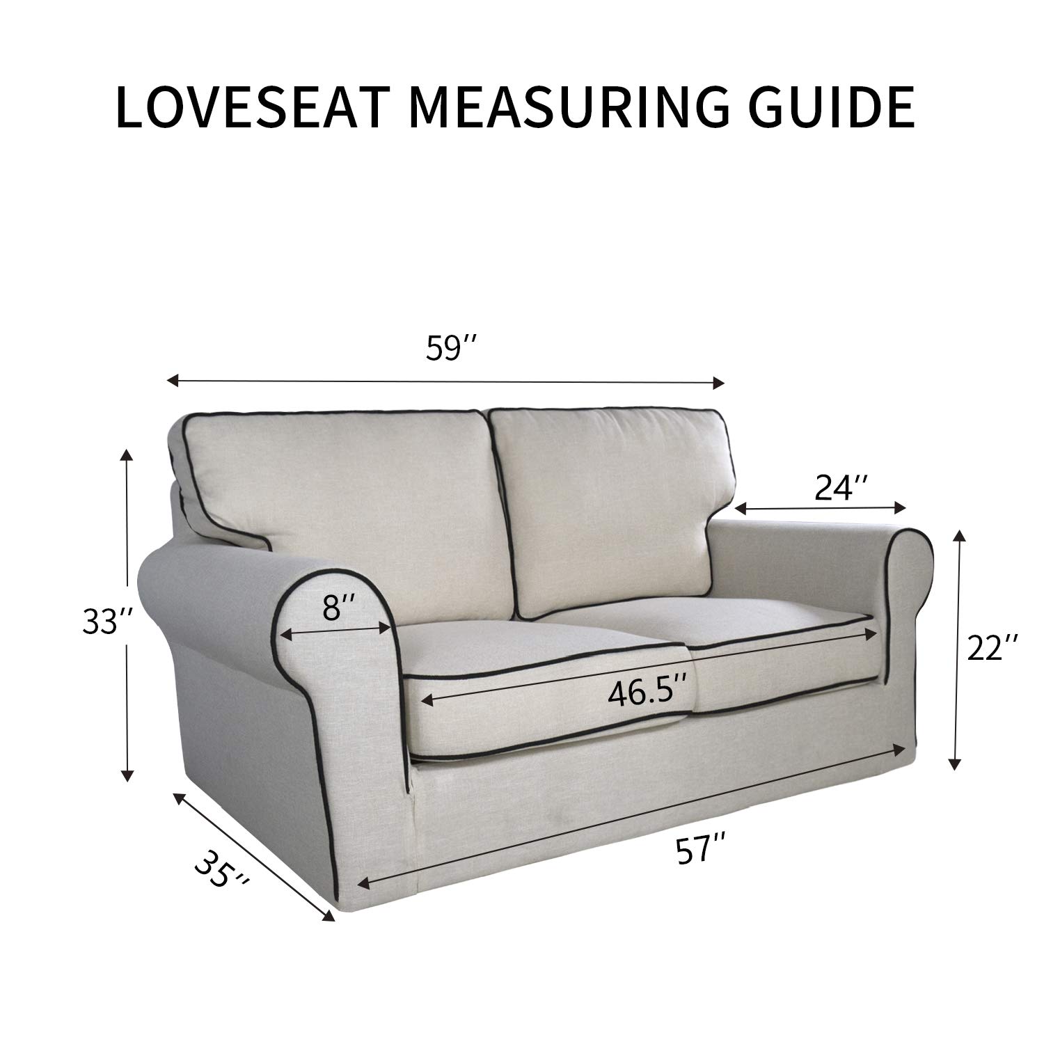 PureFit Super Stretch Sofa Slipcover – Spandex Non Slip Soft Couch Sofa Cover, Washable Furniture Protector with Non Skid Foam and Elastic Bottom for Kids, Pets (Loveseat, Dark Gray)