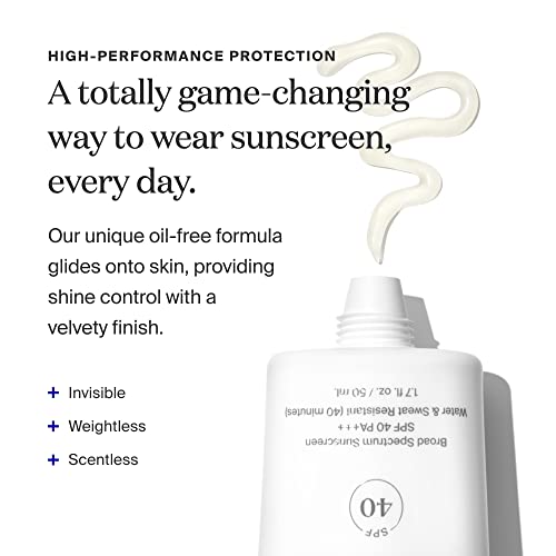 Supergoop! Unseen Sunscreen, 30ml - SPF 40 PA+++ Reef-Friendly, Broad Spectrum Face Sunscreen & Makeup Primer - Weightless, Invisible, Oil Free & Scent Free - Beard Friendly - For All Skin Types