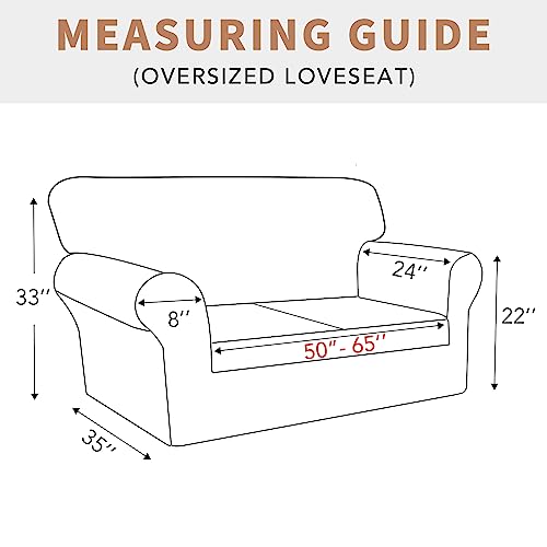 Easy-Going 100% Waterproof Oversized Loveseat Couch Cover, Dual Waterproof Sofa Cover, Stretch Jacquard Sofa Slipcover, Leakproof Furniture Protector for Kids, Pets, Dog and Cat, Dark Gray