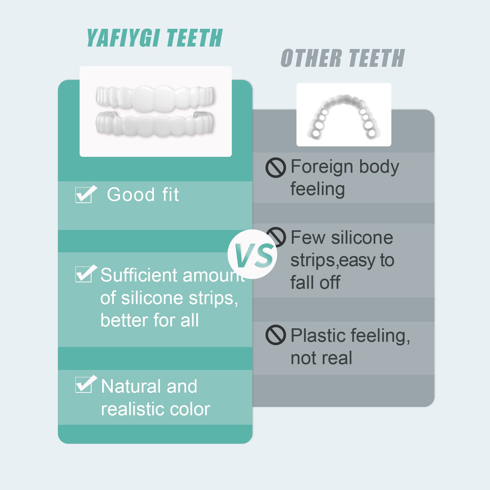 2 Pairs Snap on Dentures for Women with Missing Teeth, Veneers Snap in Teeth for Men, Comfort Confident Smile Cover The Imperfect Teeth