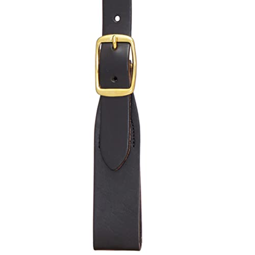 Suspender Store Plain Crease Handcrafted Western Leather Suspenders - 1.5-Inch Wide - Belt Loop - X-Large - 44-48 Inches - Black