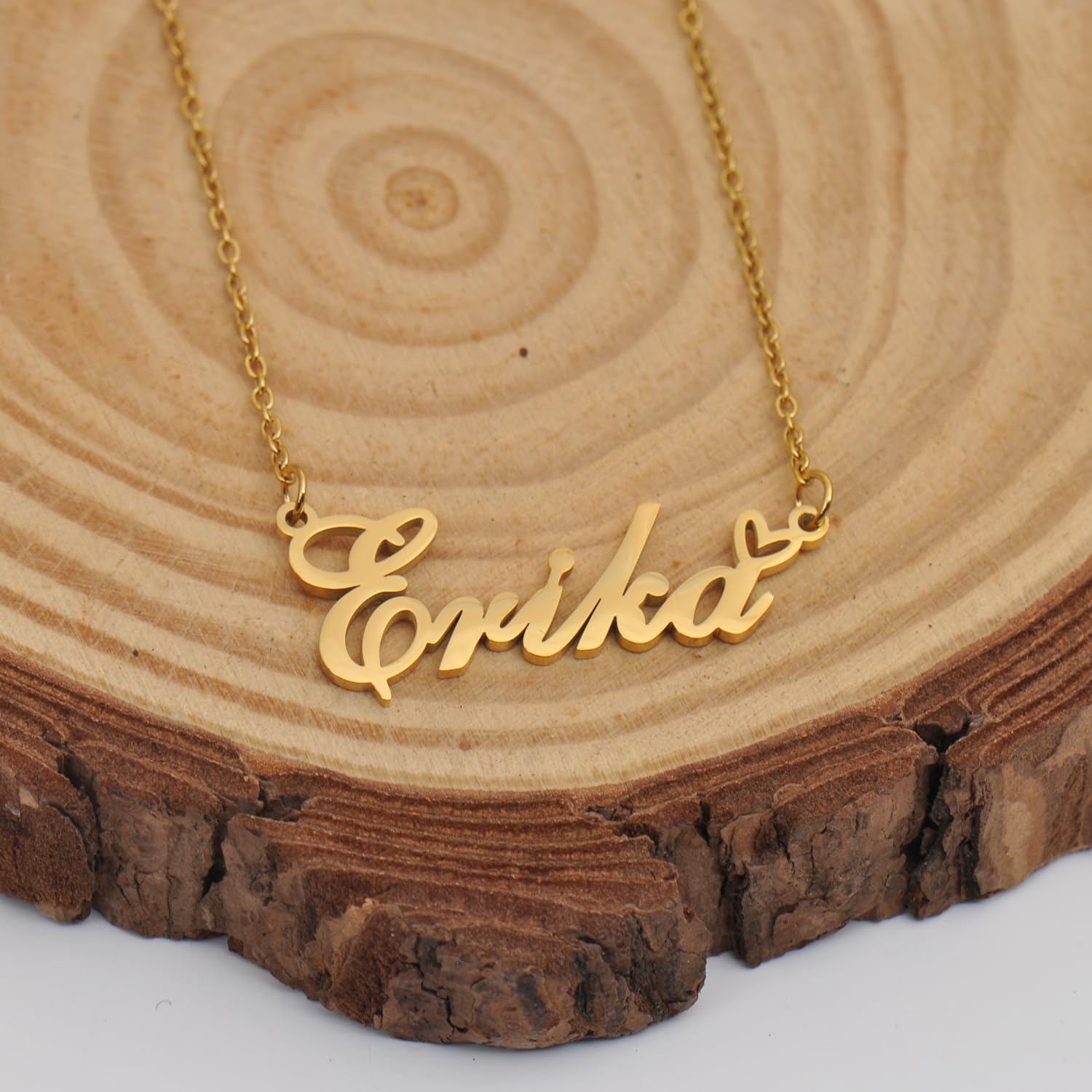 HUAN XUN Logan Name Necklaces for Women Custom Name Necklaces Gold Nameplate Pendant Jewelry Gift for Christmas