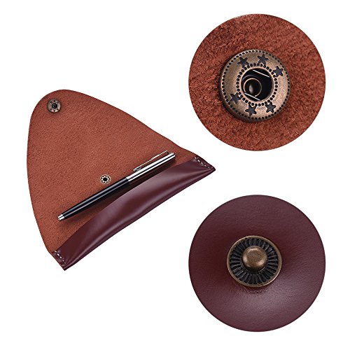 defen Leather Pen Case Fountain Handmade Sleeve Bag Pouch Protector for Single Pen Stylus Ballpoint 7 * 1.2''