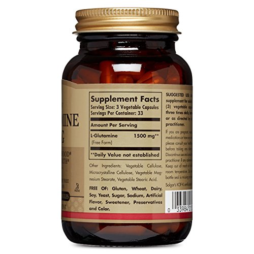 Solgar β L-Glutamine 500 mg, 100 Vegetable Capsules