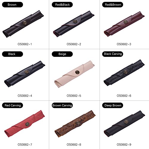 defen Leather Pen Case Fountain Handmade Sleeve Bag Pouch Protector for Single Pen Stylus Ballpoint 7 * 1.2''