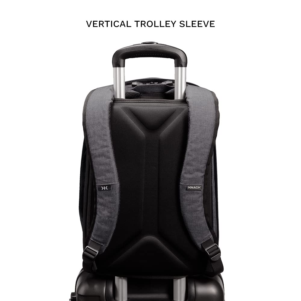 Knack Series 1 Laptop Backpack Fits up to 13 Inch - Knack Bags Carry-On Backpack, TSA Approved, Expandable Travel Backpacks (Savile Gray, Small)