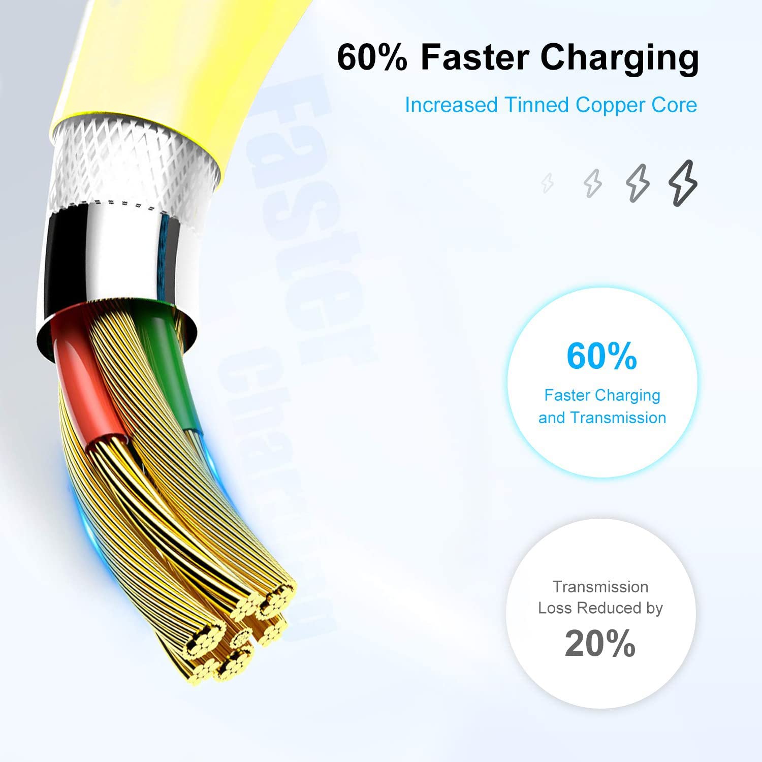 FGUIME 4Pack Long iPhone Charger Cord 10 ft, [Mfi Certified] Charging Cable, Lightning Cable to USB Compatible with iPhone 14 13 12 11 Pro Max XR XS X 8 7 6 Plus SE 5S iPad and More - Yellow