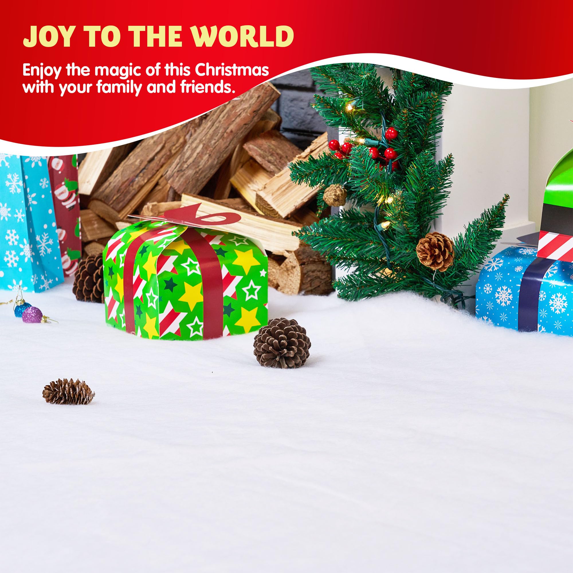 JOYIN Christmas Snow Blanket Roll (15In x 10Ft), 3 Pcs Soft Thick Artificial Snow Blanket, Snow Rolls, Snow Sheets, Fake Snow Cotton Fabric for Holiday Winter Christmas Table Decorations