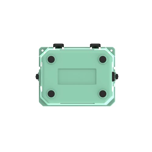 CAMP-ZERO 16L Tall Cooler/Ice Chest with 2 Molded-in Cup Holders & Folding Aluminum Handle | Thick Walled, Freezer Grade Cooler with Secure Locking System & Removable Divider (Mint Green)