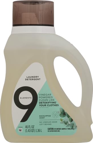 9 Elements Liquid Laundry Detergent, Eucalyptus Scent, 46 Oz, 46 Fl Oz