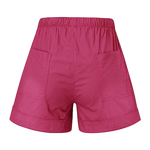 Womens Ball Cap Hat Short Bill Pants Shorts Splice Womens Loose Pocketed Drawstring Plus Size Short Rompers for Women