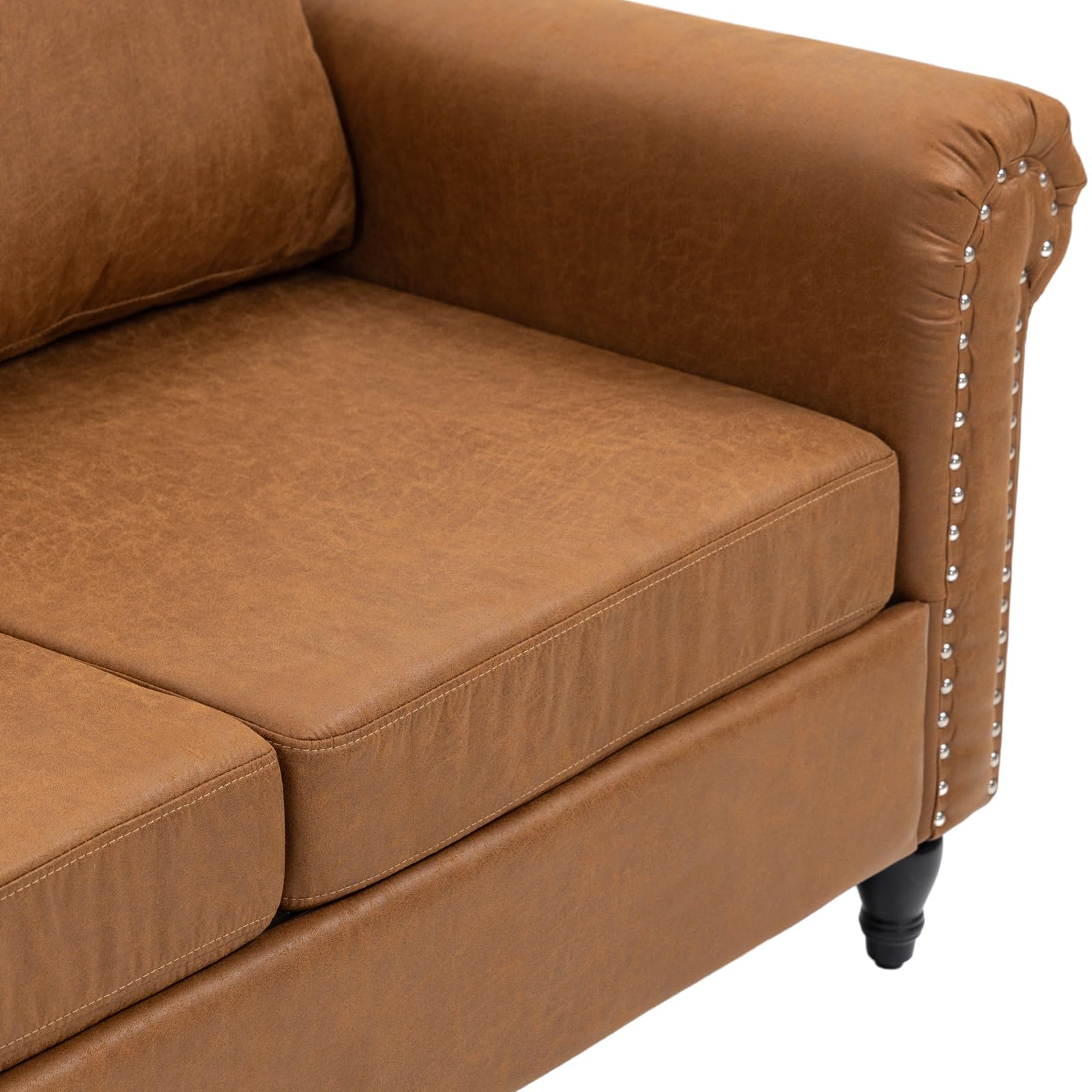 J.C.UP 60’’ Loveseat Sofa Couch,Love Seat for Small Spaces, Upholstered 2 Seat Sofa Couches, Small Sofas with Solid Wood Legs Suitable for Living Room, Bedroom, Apartment