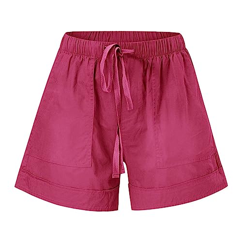 Womens Ball Cap Hat Short Bill Pants Shorts Splice Womens Loose Pocketed Drawstring Plus Size Short Rompers for Women