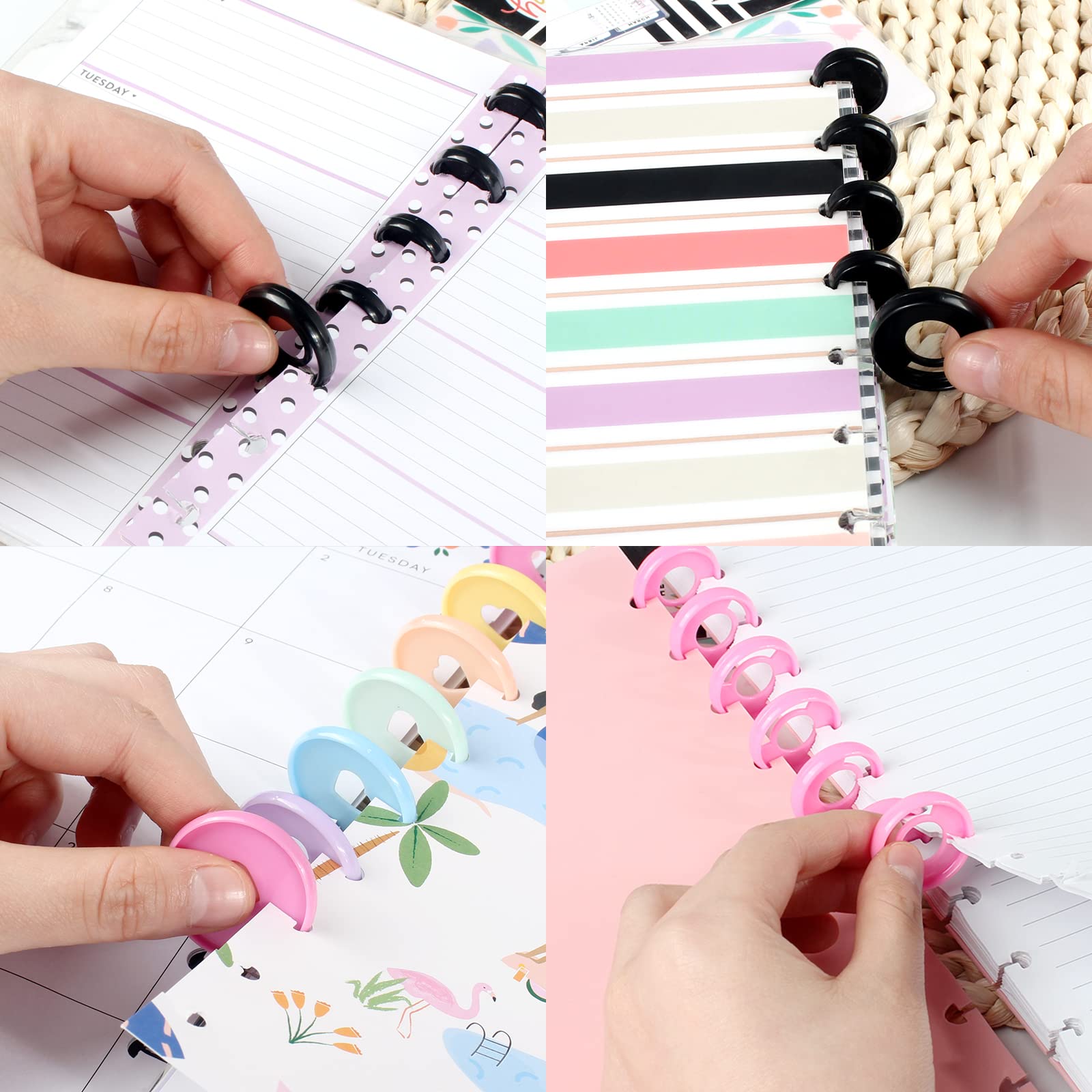 BOPOVA 6 Stylus 2-in-1 Ballpoint Pen and 6 Plastic Book Binding Trays, Stylus, Pen with Stylus, Compatible with Tablet and Smartphone,Click Pens, Ink Pen