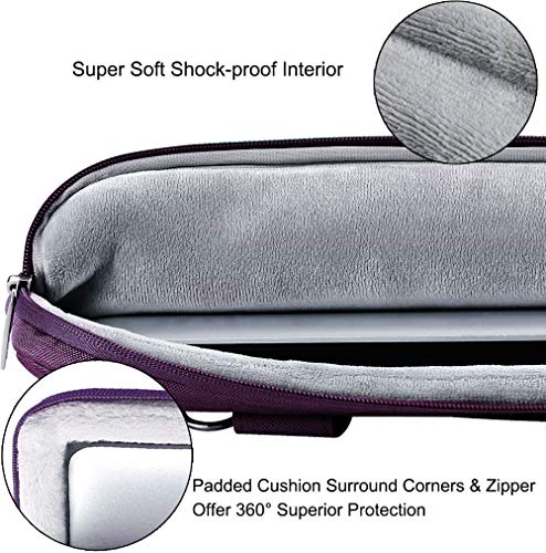 Voova Laptop Bag Carrying Case 17-17.3 Inch for Women, 360° Protective Computer Sleeve Cover with Shoulder Strap Compatible with Lenovo Asus Acer Dell Hp Notebook, Waterproof Slim Briefcase, Purple