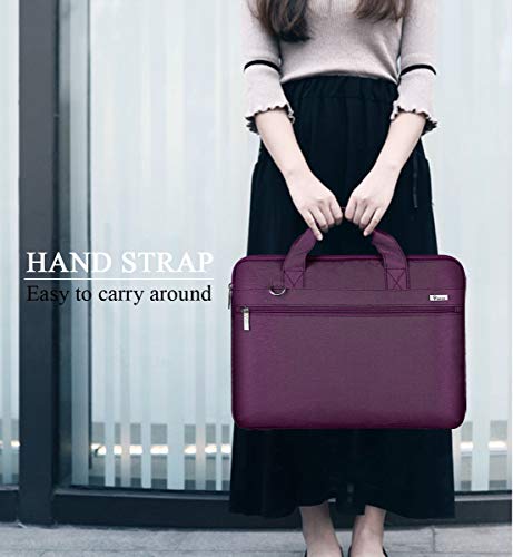 Voova Laptop Bag Carrying Case 17-17.3 Inch for Women, 360° Protective Computer Sleeve Cover with Shoulder Strap Compatible with Lenovo Asus Acer Dell Hp Notebook, Waterproof Slim Briefcase, Purple