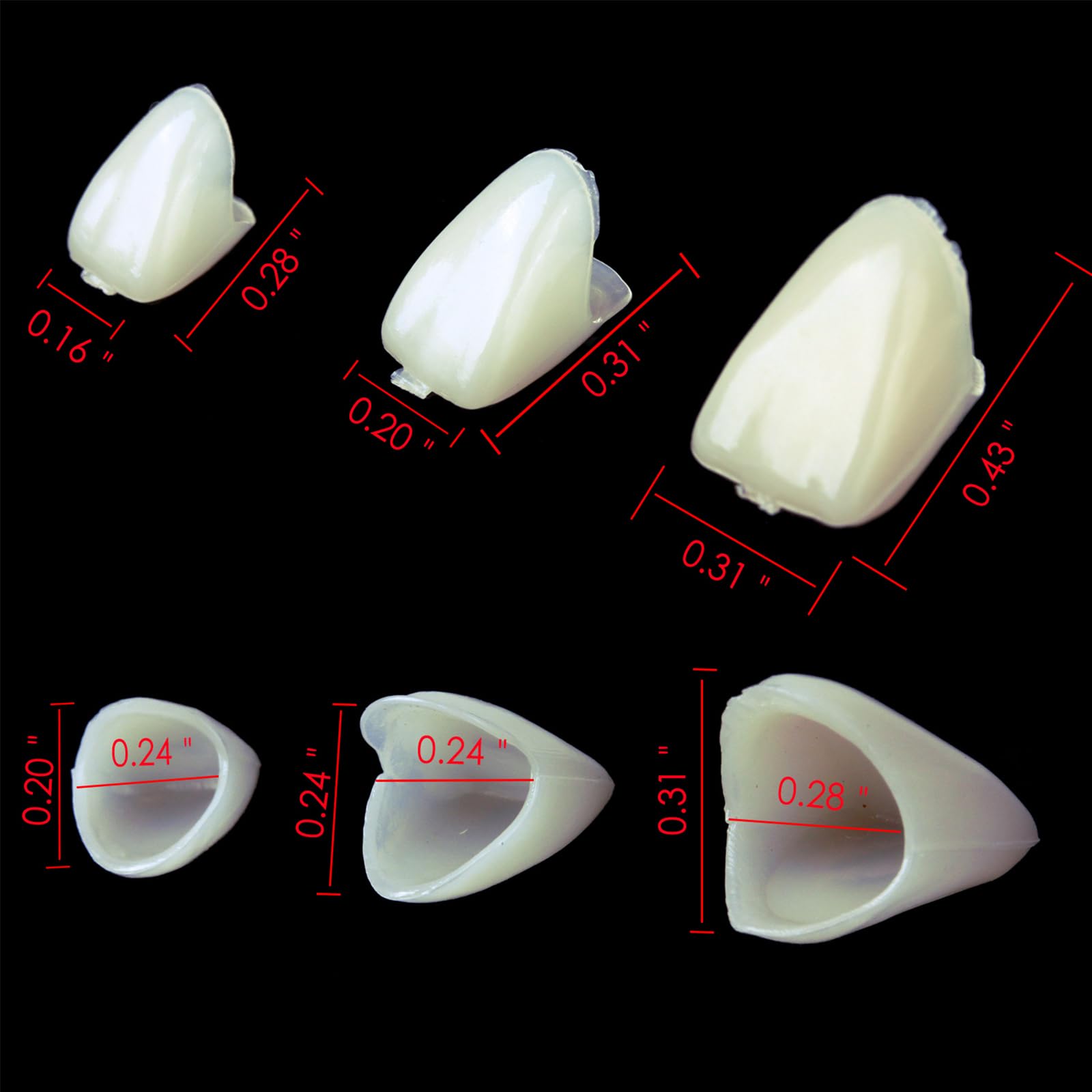 Temporary Fake Tooth Cap Crown,140 Pieces Front Teeth with Thermal Beads Cap Filler for Teaching or DIY