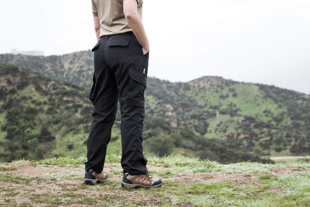 LAPG Women's Uniform Tactical Pants, Elastic Waistband, Durable Work Training Cargo Pants for Women, Navy, Size 6, Regular