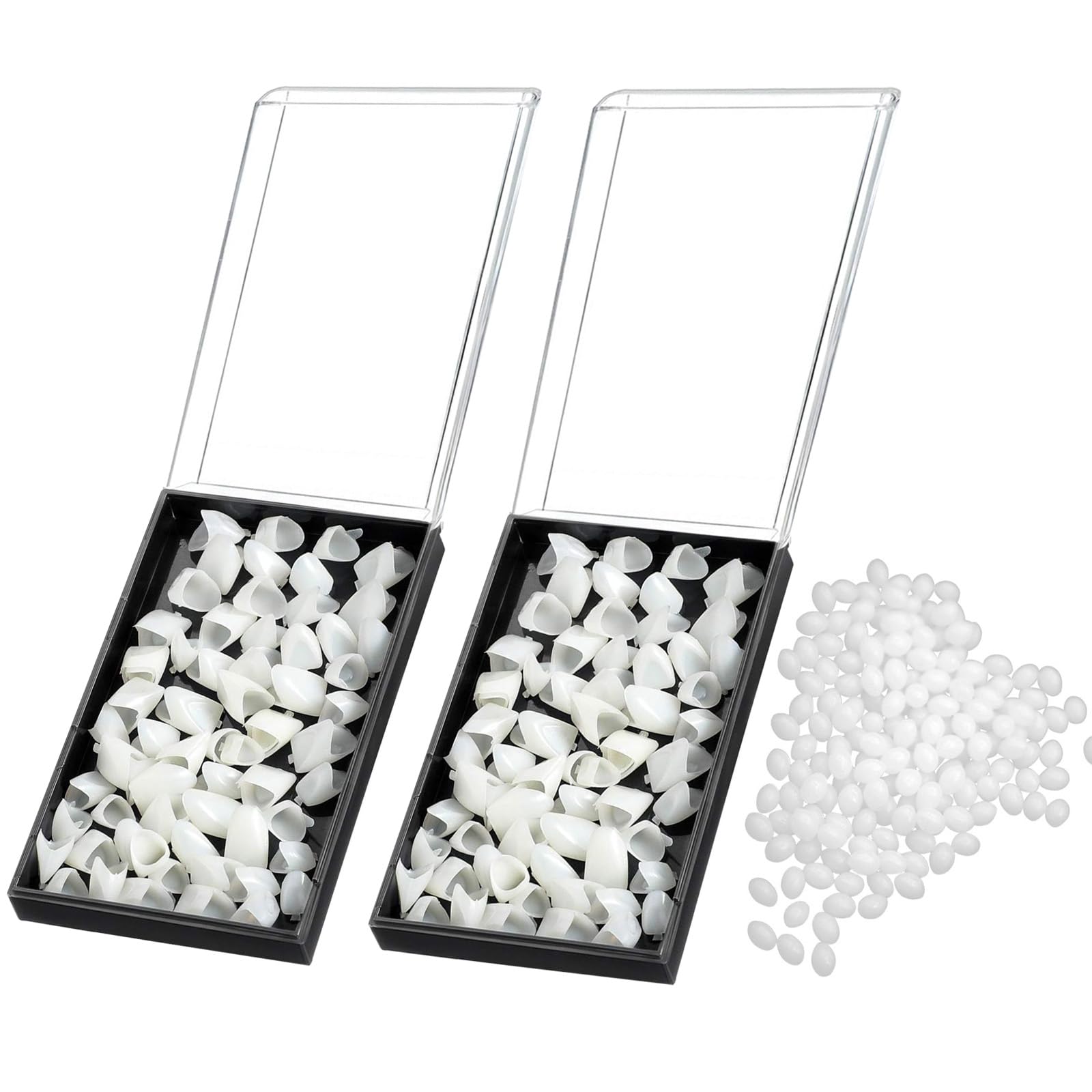 Temporary Fake Tooth Cap Crown,140 Pieces Front Teeth with Thermal Beads Cap Filler for Teaching or DIY