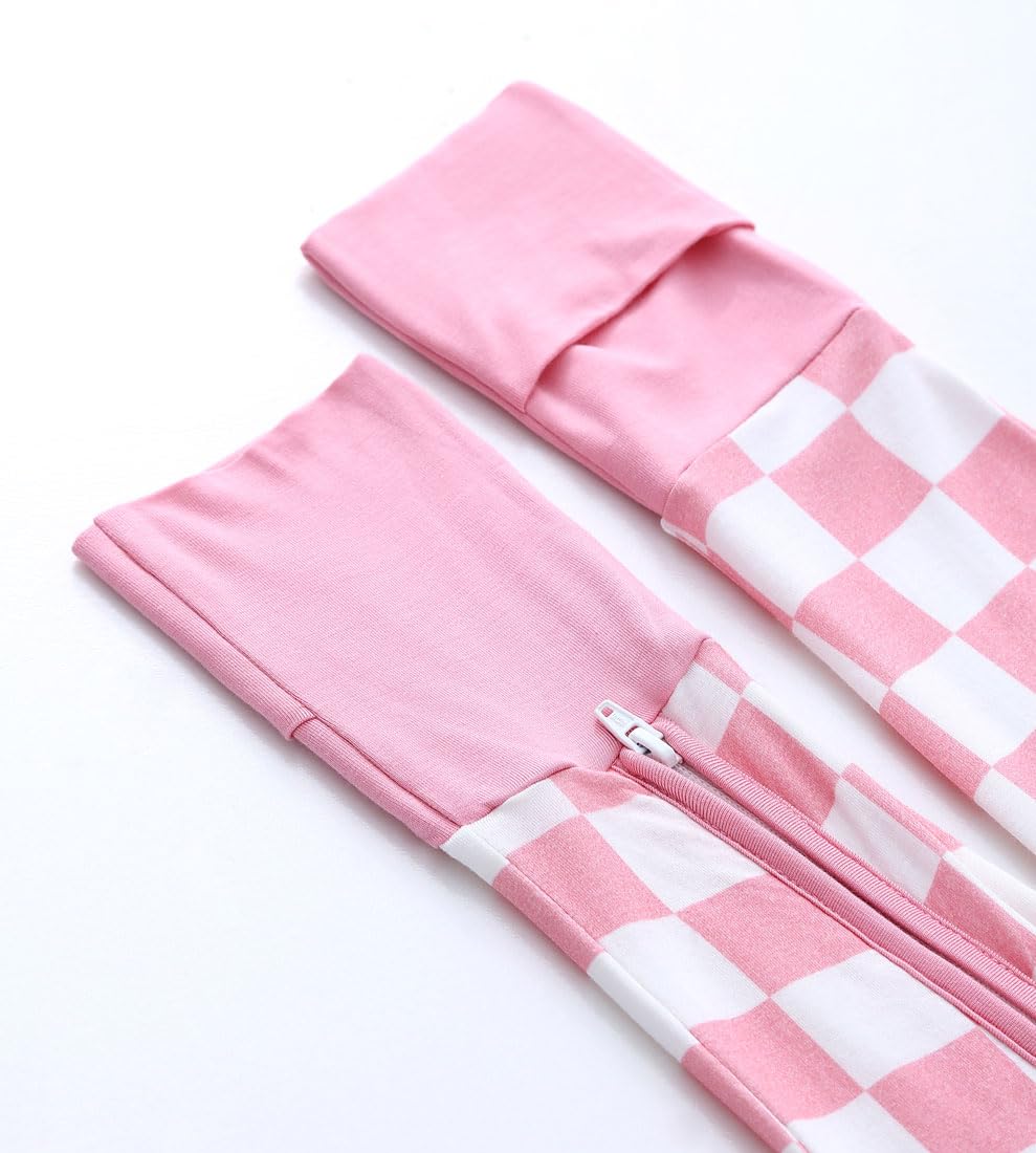 SUZEL Baby Viscose from Bamboo Pajamas - Infant Boys Girls Footless Zippy Pjs Sleep 'N Play Clothes - One Piece Romper (Pink, 3-6M)