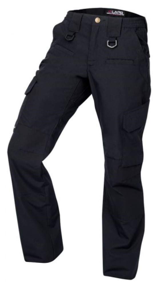 LAPG Women's Uniform Tactical Pants, Elastic Waistband, Durable Work Training Cargo Pants for Women, Navy, Size 6, Regular