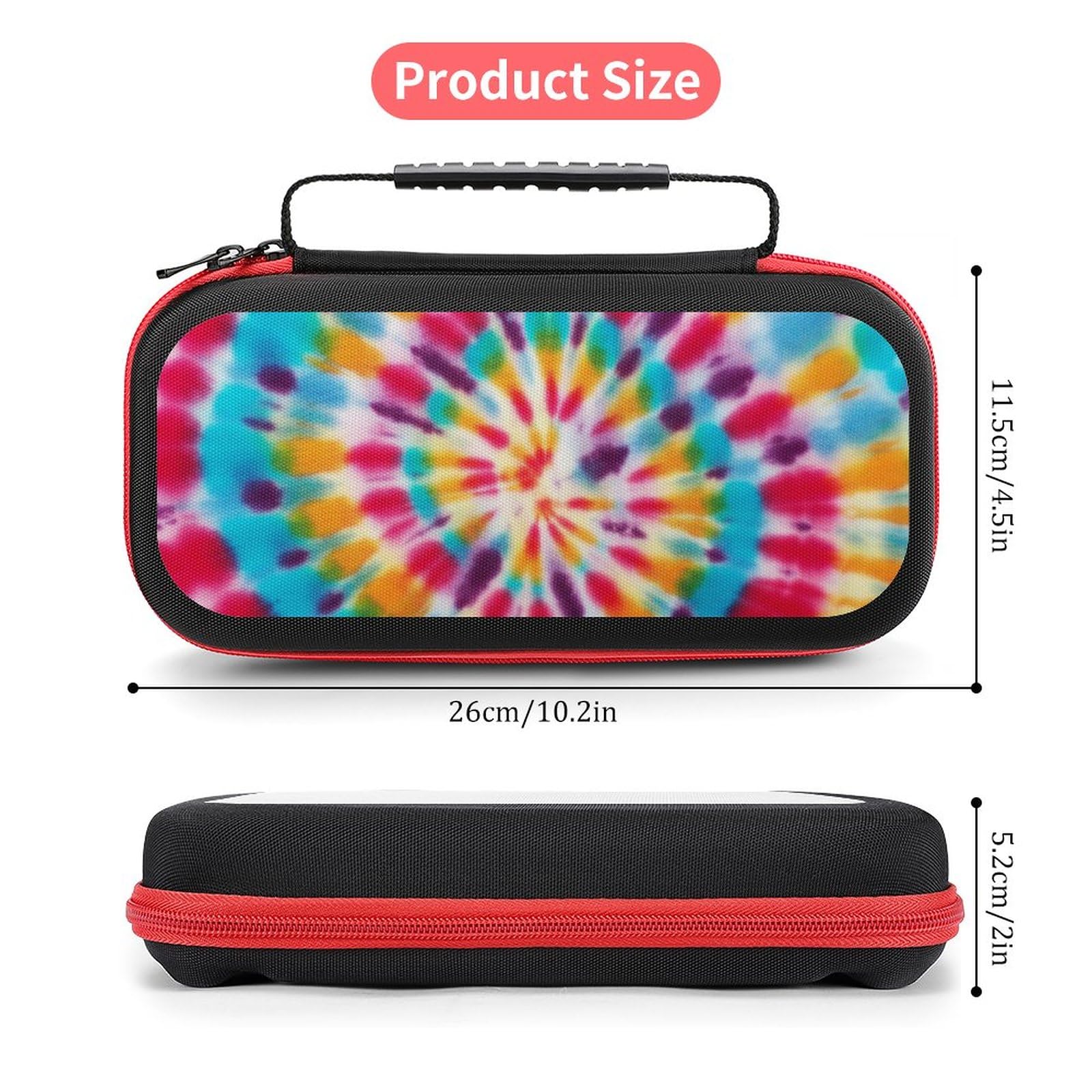 AoHanan Switch Carrying Case Blur Fabric Tie-dye Switch Game Case with 20 Games Cartridges Hard Shell Travel Protection Storage Case for Console & Accessories