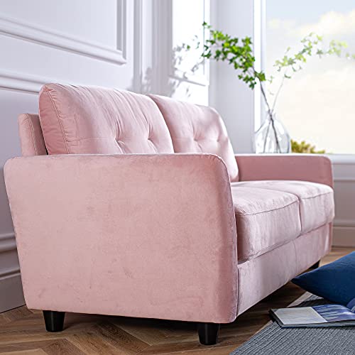 ZINUS Ricardo Velvet Loveseat Sofa, Easy, Tool-Free Assembly, Blush Velvet