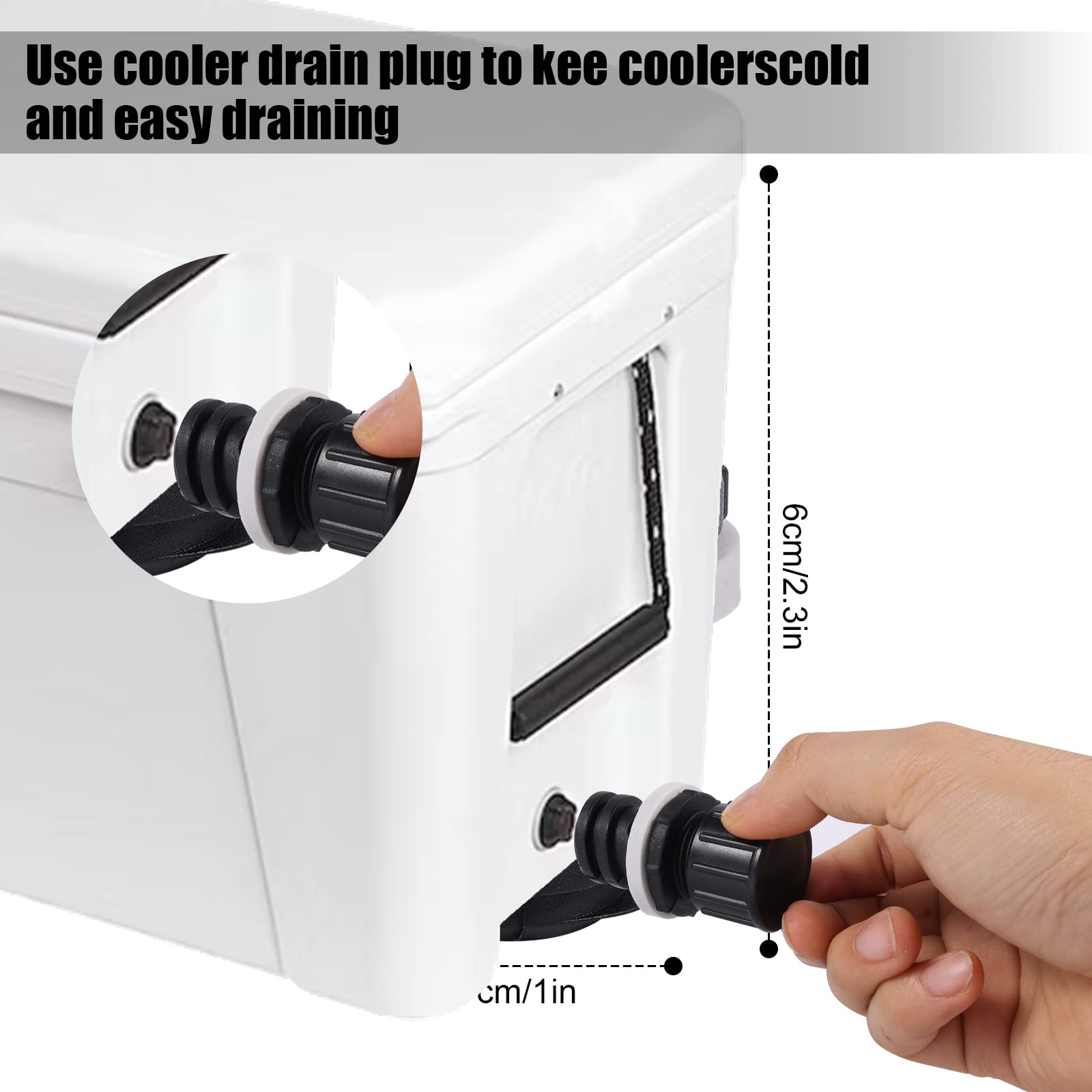Cooler Drain Plug, Drain Plug Hose Connection Replacement Cooler Drain Plug Compatible with Yeti's Line of Roadie, Tundra, Roadie Cooler and Tank Coolers