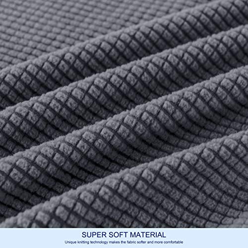 SUBRTEX 3 Piece Sofa Cover High Stretch Couch Slipcover for 2 Cushion Soft Sofa Slipcover Loveseat Cover Jacquard Fabric Furniture Covers with Elastic Bottom Machine Washable(Gray,Loveseat)
