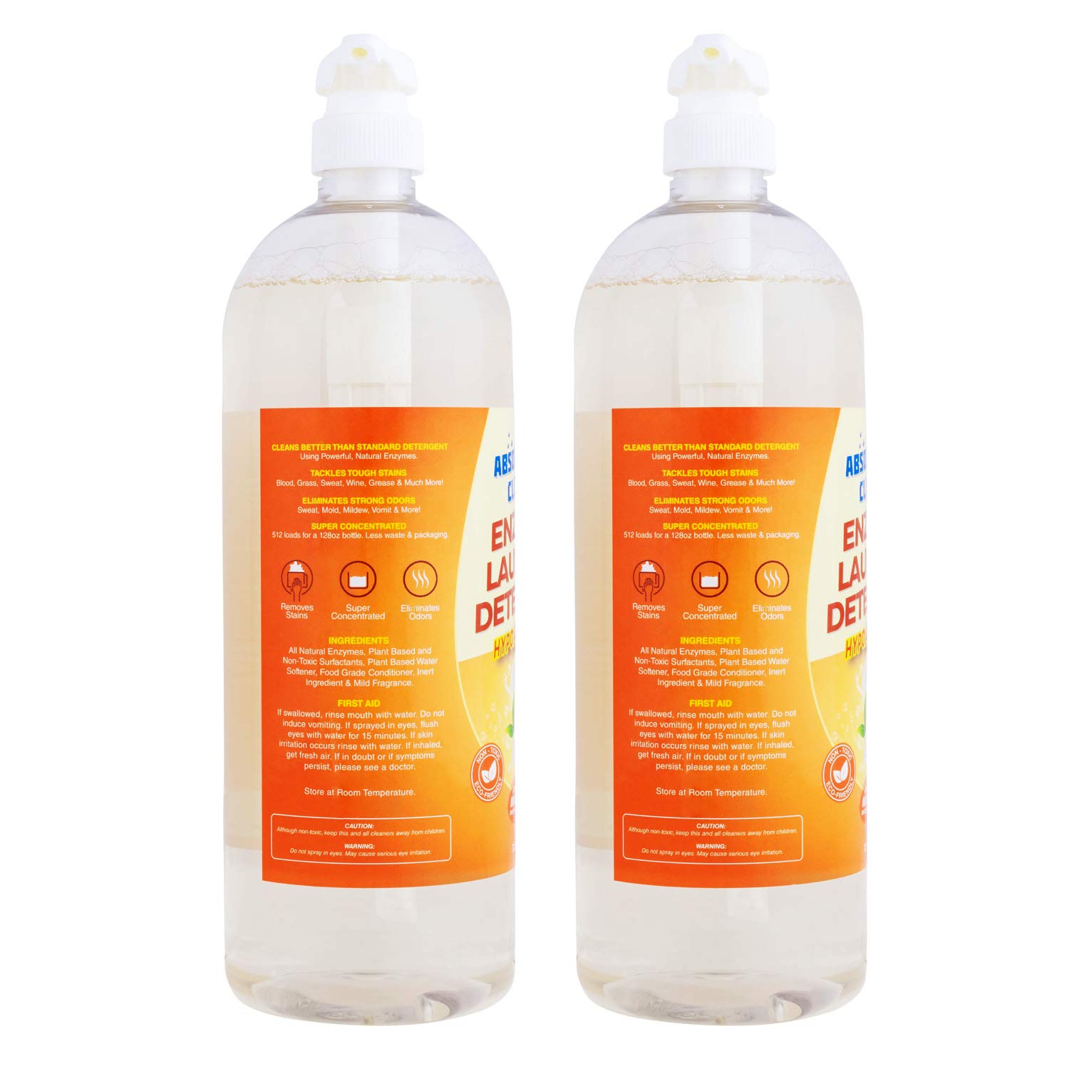 Amazing Natural Based Laundry Detergent Liquid (256 Loads) - Powerful Natural Enzymes - USA Made (32oz Bottle)