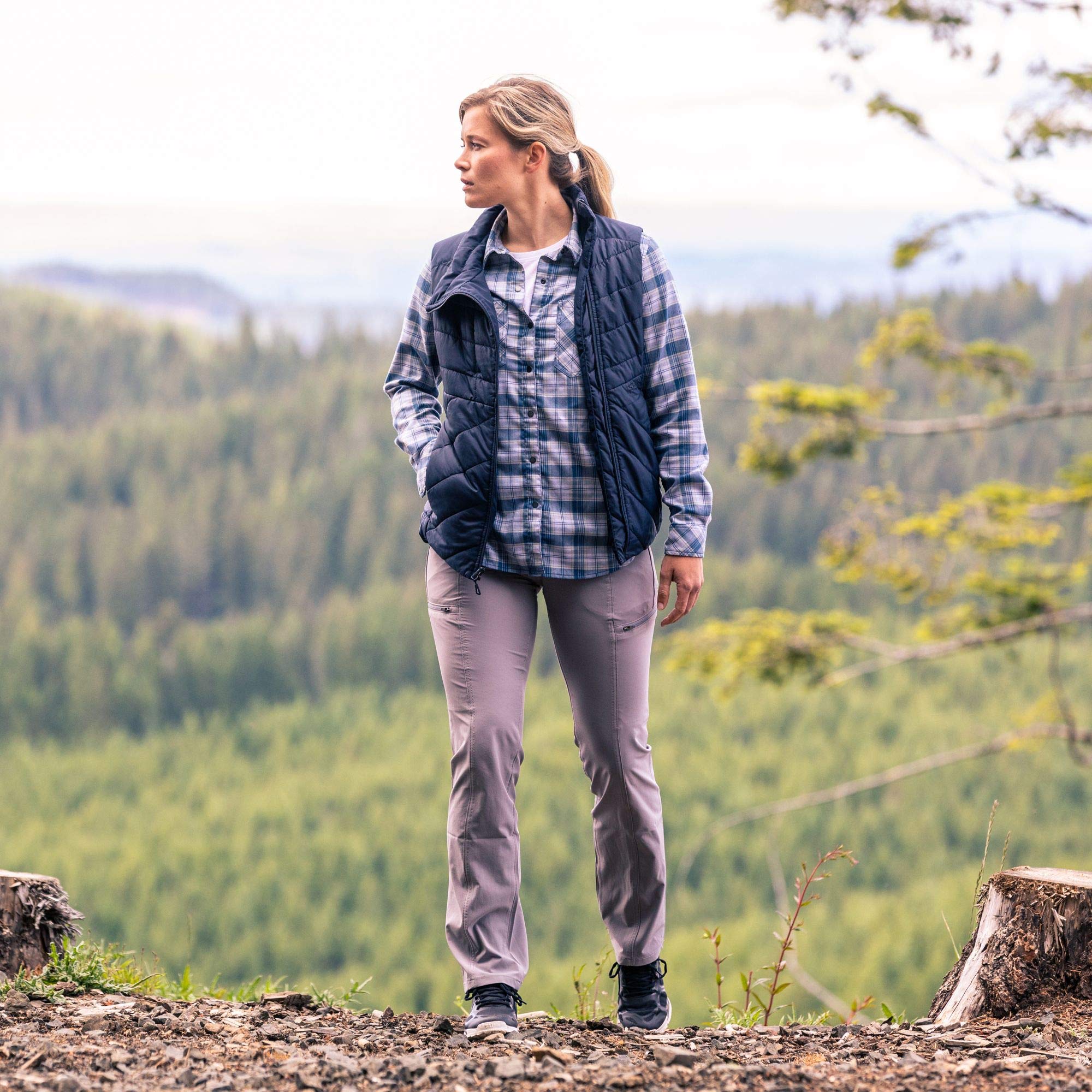5.11 Tactical Women's Hanna Flannel Long Sleeves Shirt, Ensign Blue, S, #62391