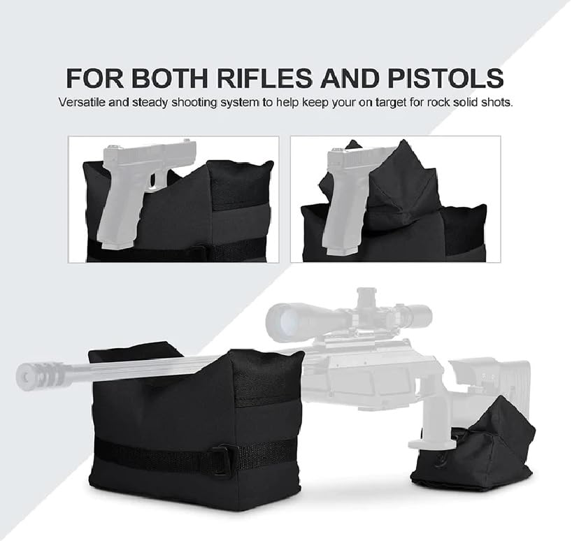 Tactical Mak Grips Shooting Rest Bags for Precision Outdoor Shooting Front & Rear Support Stand Holders for Gun Hunting Target Sports Camera Bean Bag Front & Rear Support - Unfilled