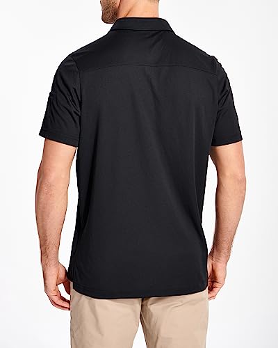 Hebepol Men's Polo Shirt, Short and Long Sleeve Tactical Shirts, Lightweight Work Golf Shirts, Outdoor UPF 50+ Pique Shirt