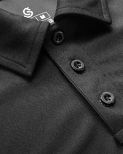 Hebepol Men's Polo Shirt, Short and Long Sleeve Tactical Shirts, Lightweight Work Golf Shirts, Outdoor UPF 50+ Pique Shirt