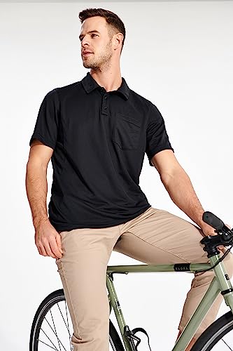Hebepol Men's Polo Shirt, Short and Long Sleeve Tactical Shirts, Lightweight Work Golf Shirts, Outdoor UPF 50+ Pique Shirt