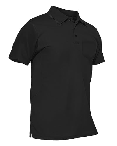 Hebepol Men's Polo Shirt, Short and Long Sleeve Tactical Shirts, Lightweight Work Golf Shirts, Outdoor UPF 50+ Pique Shirt