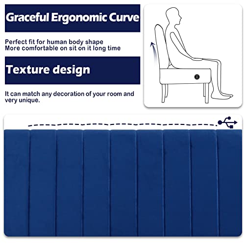 STHOUYN Mini Small Comfy Couch Armless Loveseat Sofa for Bedroom with USB Port, Velvet Small Couches for Small Spaces Living Room, Apartment Office Dorm (Navy Blue)