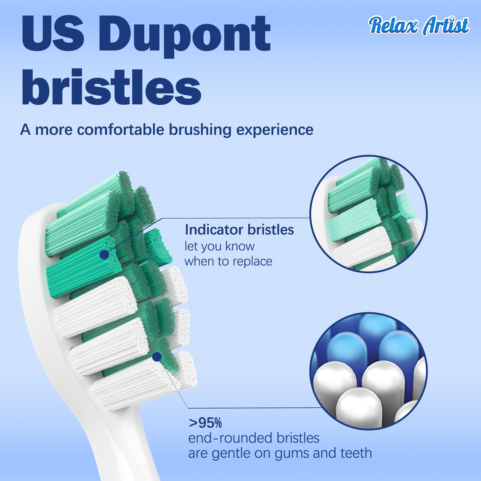 Relax Artist Replacement Toothbrush Heads for Philips Sonicare Replacement Heads,Electric Replacement Brush Head for Phillips Sonicare C2,C1,for Philips Sonic Care Electric Toothbrush,10 Pack