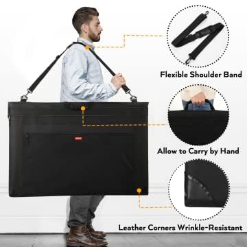 Nicpro Large Art Portfolio Bag 35 x 43 Inches Waterproof Nylon Artist Storage Case & Nicpro Light Weight Art Portfolio Bag 20x26" Art Canvas Storage