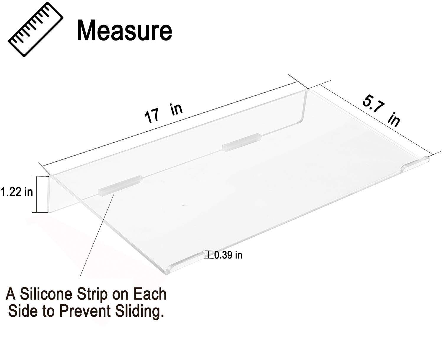 Computer Keyboard Stand, Clear Acrylic PC Keyboard Holder Stand Tilted Computer Keyboard Stand, Keyboard Riser for Ergonomic Easy Typing, Keyboard Stand for Office Desk, Home, School