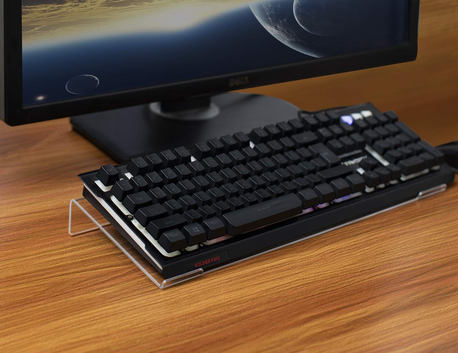 Computer Keyboard Stand, Clear Acrylic PC Keyboard Holder Stand Tilted Computer Keyboard Stand, Keyboard Riser for Ergonomic Easy Typing, Keyboard Stand for Office Desk, Home, School