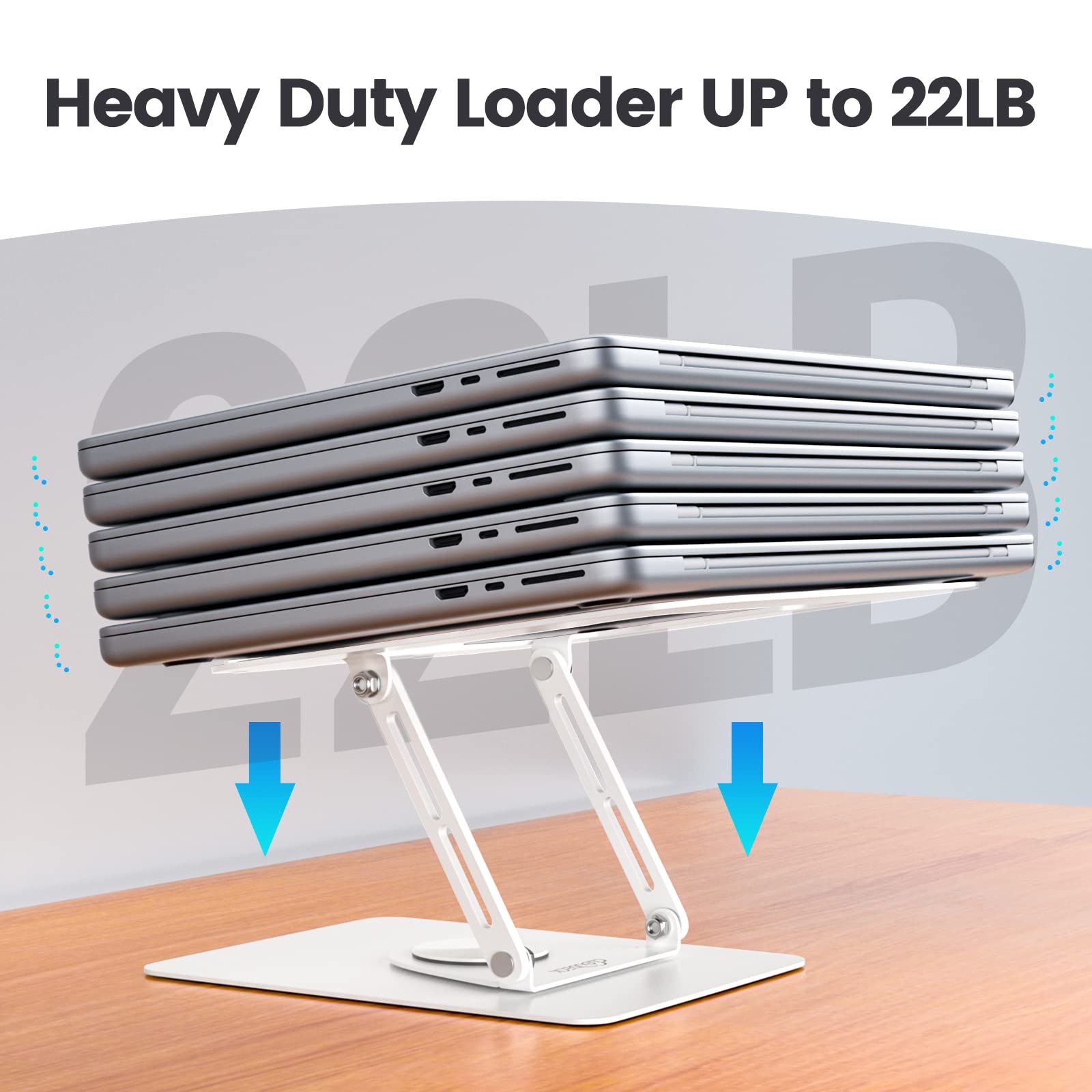 Cloudeck T360 Laptop Stand Anti-Shake with Heavy Swivel Base, Ergonomic Multi-Angle Adjustable Laptop Stand Riser iPad Holder for MacBook Pro/Air, Surface Laptop, Tablet UP to 17 inches